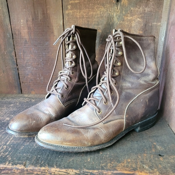 Justin Boots | Shoes | Vintage Lace Up Justin Roper Boots | Poshmark